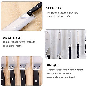 YARNOW 6pcs Knife Guards Universal Knife Cover Professional Knife Protector Plastic Knife Guards for Home Kitchen