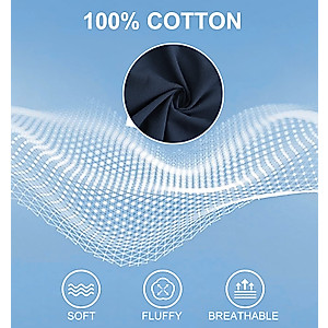 HOdo Big and Tall Mens Cotton Button Down Shirt Navy 4XL