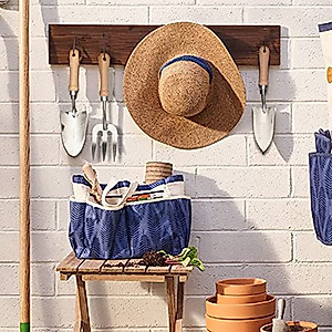 Garden Tools, 3 Pieces Heavy Duty Gardening Tools Set, 20Cr13 Stainless Steel Hand Tools with Wooden Handle, Including Trowel, Transplanter, Hand Fork with Gift Box