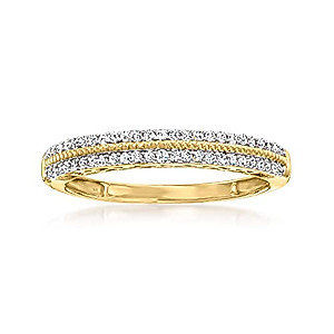 Canaria 0.20 ct. t.w. Diamond Milgrain Ring in 10kt Yellow Gold. Size 7