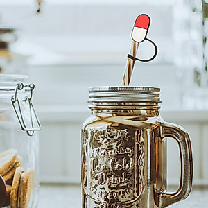 Healifty Straw Covers Cap, 6Pcs Reusable Drinking Straw Covers for 6-8 mm Straws, Anti-dust, Silicone Straw Plug, Straw Toppers for Tumblers