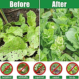 SnugNiture Garden Netting 10x33FT Ultra Fine Mesh Mosquito Netting Plant Covers, White Bird Netting Barrier Greenhouse Row Cover Protect Fruits Flower Vegetables from Birds Deer & Squirrels