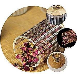 Yiozoi Glass Sealed Cans Kitchen Food Storage Containers Cans Sugar Flour Rice Flour Pasta Storage Cans