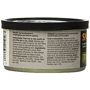 Exo Terra Specialty Reptile Food, Canned Unshelled Snails for Reptiles, PT1956