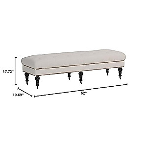 Linon Isabelle Bed Bench, 62-Inch, Dark Espresso Finish