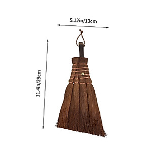 Levemolo 2pcs Small Broom Straw Broom Hand Sweeper Brush Desk Dust Broom Small Cleaning Broom Small Whisk Broom Household Cleaning Tool Sweeper Broom Desk Cleaning Broom Light Brown Wood