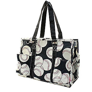 NGIL All Purpose Organizer Medium Utility Tote Bag 2018 Spring Collection (Baseball Black)