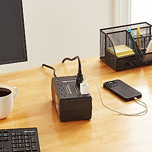 Amazon Basics Standby UPS 400VA 255W Surge Protector Battery Power Backup, 6 Outlets - Black