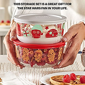 Pyrex Star Wars 8-piece Round Decorated Glass Storage Holiday Set