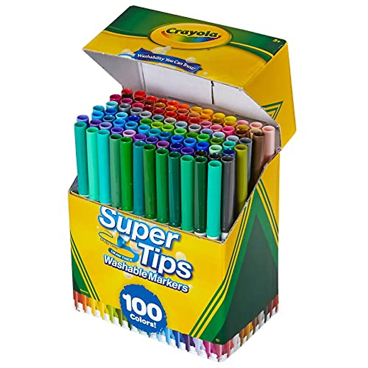 Crayola Super Tips Marker Set (100 Count), Washable Markers, Kids Gifts for Girls & Boys