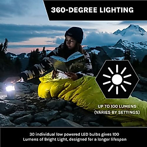 Cascade Mountain Tech 100 Lumen Pop-Up LED Lantern with IPX4 Water Resistance - 2 Pack