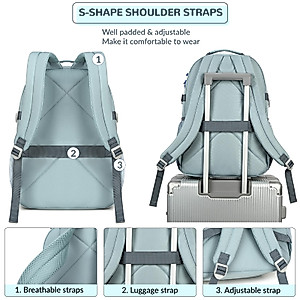 Lohol Water Resistant Daypack with Mulitiple Pockets for Travel Outdoor College, 15.6 inch Laptop Backpack for Men and Women (Purple