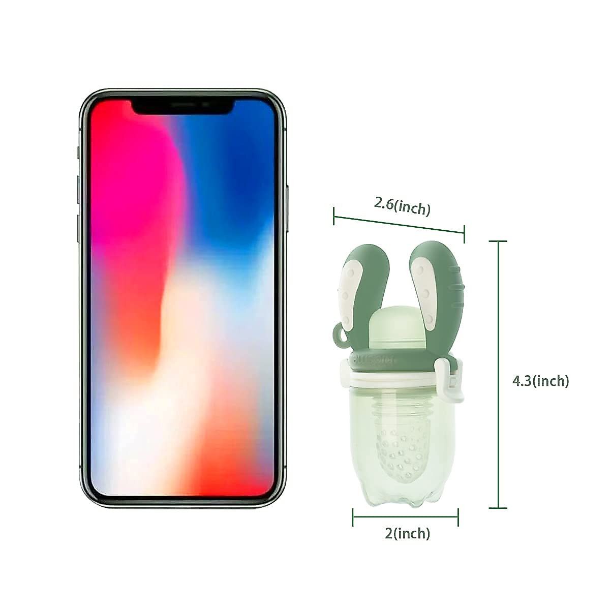 KidsMe Baby Food Feeder - Silicone Baby Fruit Feeder, Baby Feeding Supplies for Fresh Mesh Food and Fruits, BPA-Free Soothing Teething Pacifiers Teether Toys for Babies of 6-24 Months Toddlers Infants