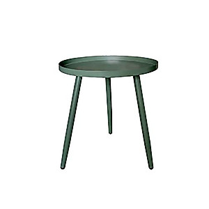 Kings Brand Furniture – Round Metal Side End Table, Nightstand Accent Table, Pedestal Plant Stand for Bedroom Living Room, Green
