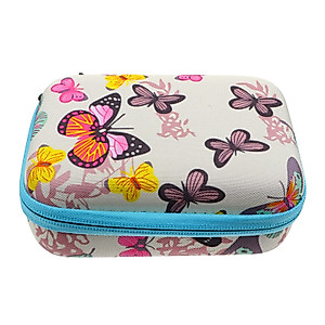 EXCEART Grids Diamond Painting Drills Storage Case Art Craft Accessory Organizer Jewelry Beads Sewing Pills Container with Shockproof Zipper Carry Bag Blue