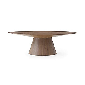 Whiteline Modern Living Dining Walnut Bruno Oval Table in Gray Oak or Natural Veneer