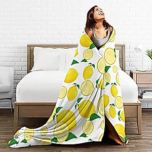 Yamegoun Lemon Throw Blankets Premium Micro Fleece Blanket for Bed Couch Living Room Unisex Lightweight for Adults or Boys Girls 60 X 50 Inches