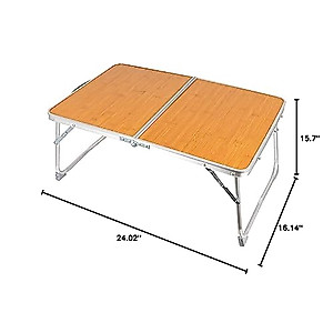Hauunwey Folding Camping Tables Lightweight Sturdy Aluminum Outdoor Folding Table with Carrying Bag for Camp, Picnic, Beach(Small)