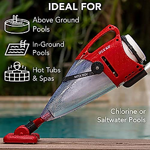 POOL BLASTER Pulse Cordless Pool Vacuum w/Pole Set - Large Debris Capacity & Fast Hoseless Cleaning of Inground & Above Ground Pools, Handheld Rechargeable Pool Cleaner for Sand, Silt & Leaves