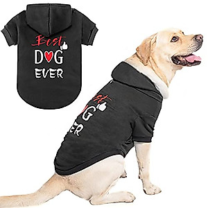 Dog Hoodie - Best Dog Ever Dog Clothes with Soft Material and Leash Hole, Stylish Eye-catching Dog Sweater for Small Medium Large Dog