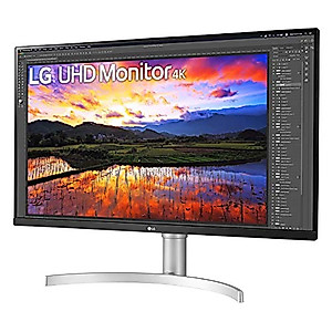 LG 32UN650-W Monitor 32" UHD (3840 x 2160) IPS Ultrafine Display, HDR10 Compatibility, DCI-P3 95% Color Gamut, AMD FreeSync, 3-Side Virtually Borderless Design, Height Adjustable Stand - Silve/White