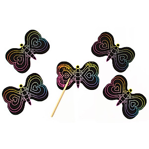 Playhouse Scratch Art Butterfly 28 Card Super Valentine Exchange Pack for Kids