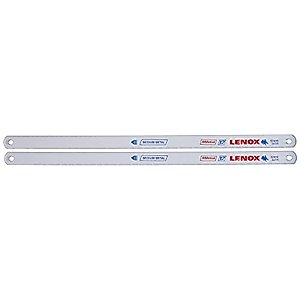 LENOX Tools Hacksaw Blade, Bi-Metal, Metal Cutting, 10-inch, 24 TPI, 2-Pack (23930T024HE)