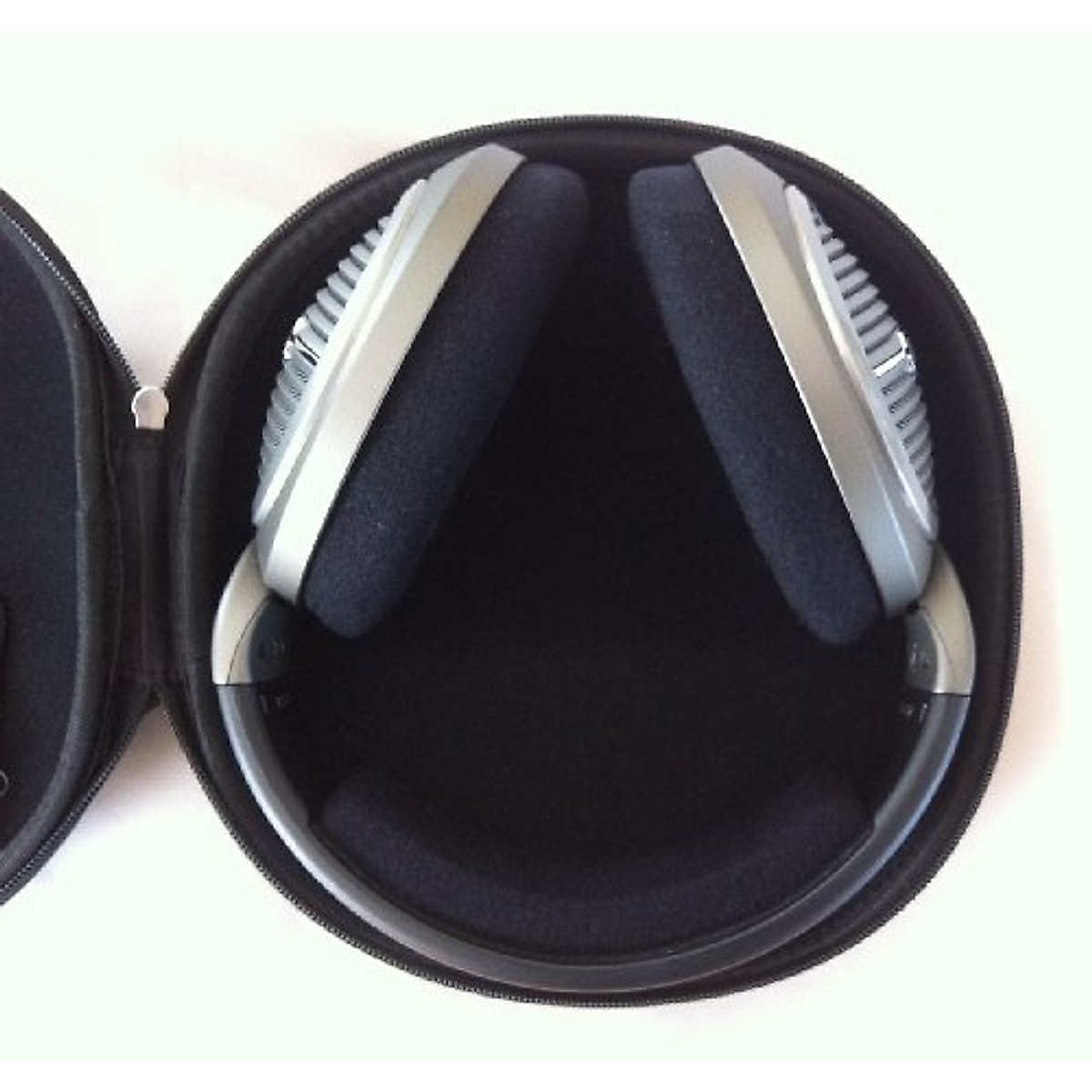 CASEBUDi Large Hard Headphone Case | Compatible with Sony, Sennheiser, Beats & More | Black Ballistic Nylon