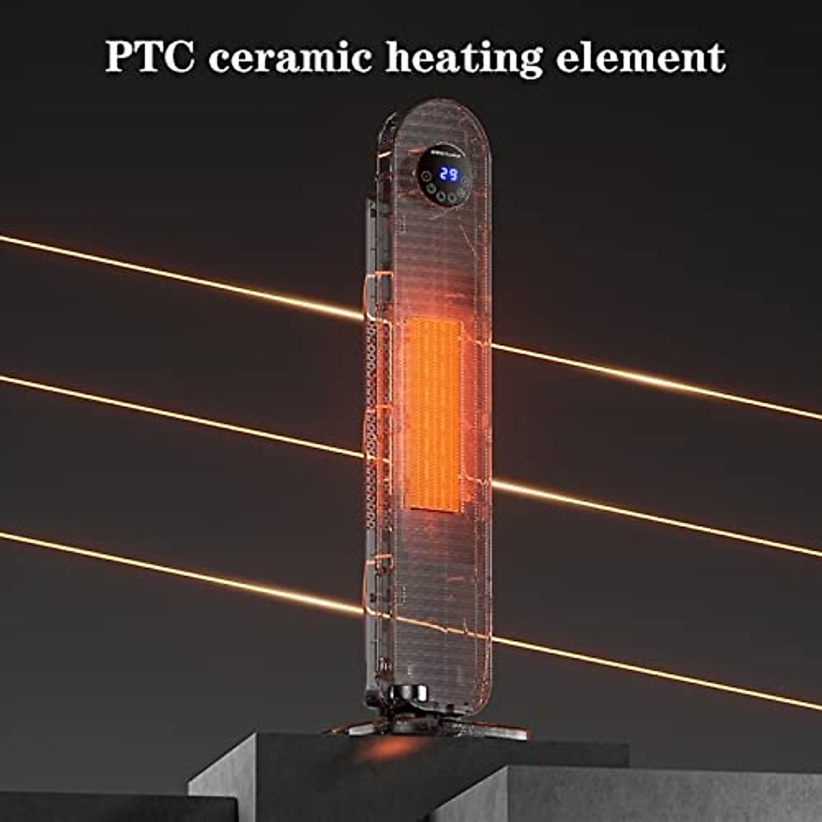 Outdoor Garden Heater Ceramic Space Heater, 2000W Portable Quiet Heater with Remote Control & 12h Timer, Thermostat, Overheat & Tip-Over Protection, Electric Rotating Heater Patio