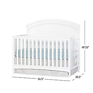 Child Craft Stella 4-in-1 Convertible Crib, Baby Crib Converts to Day Bed, Toddler Bed and Full Size Bed, 3 Adjustable Mattress Positions, Non-Toxic, Baby Safe Finish (Matte White)