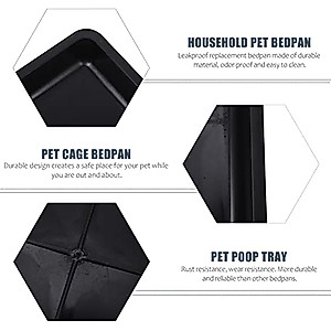 Crate Pans Pet Training Trays 2Pcs Pet Proof Plastic Pan, Pet Cage Accessories Replacement Trays for Cat Cages Easy- to- Clean Plastic Trays for Cat Cages- Black Replacement Pan Pet Pet Tray