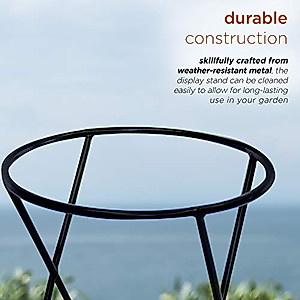 Alpine Corporation SLL1770HH Gazing Globe Metal Stand, 9" L x 9" W x 10" H, Black