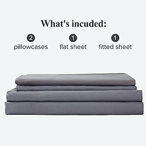 Best Season 400 Thread Count Cotton Queen Size Sheet Set (Gray Color) 4 Piece - 100% Long Staple Cotton Sheets Set, Soft Cotton Bed Sheets Sets with Deep Pocket fit Upto 16 inch