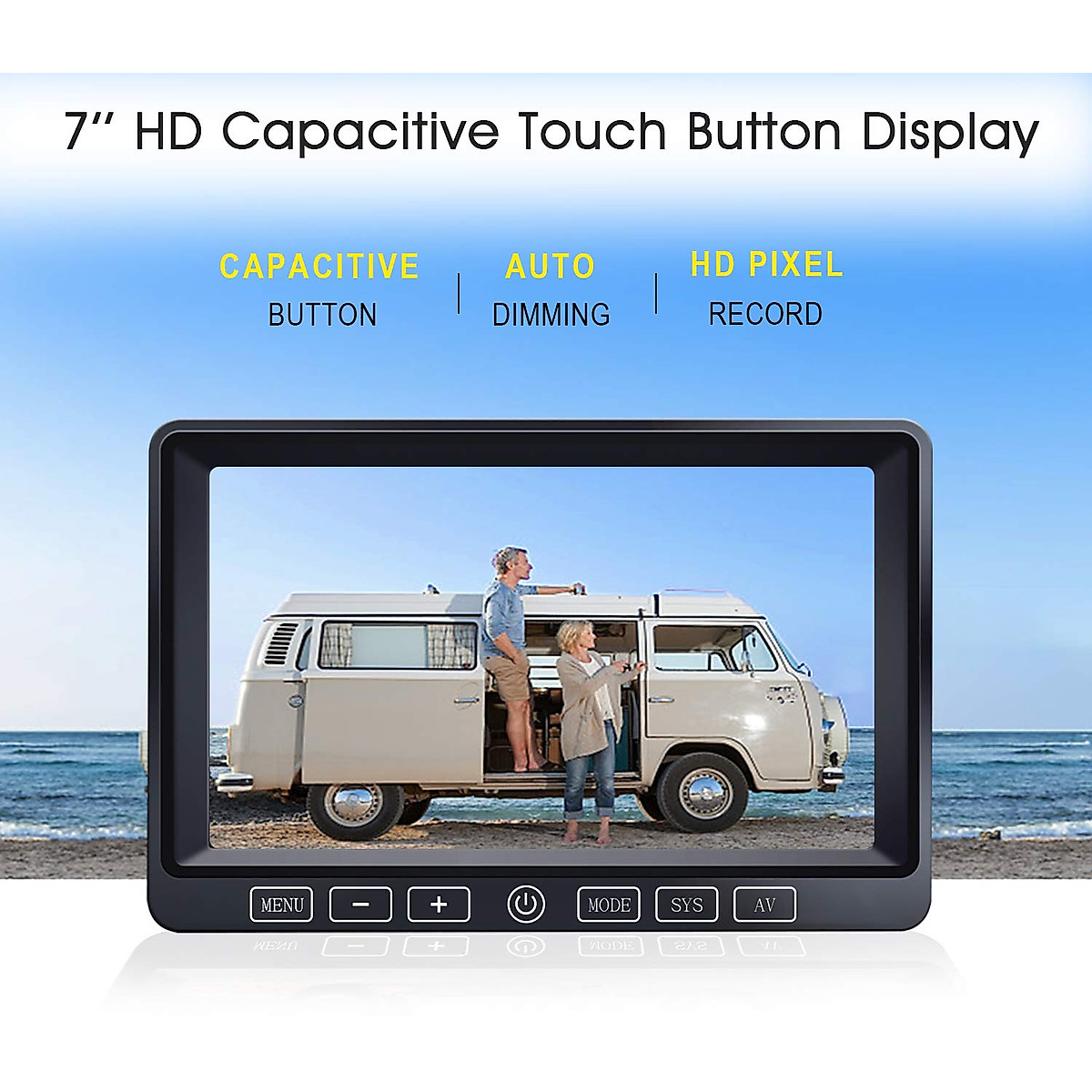 ZEROXCLUB Ⅱ Digital Wireless Backup Camera System Kit,HD 1080P & IP69 Waterproof Wireless Reverse Rear View Camera + 7’’ DVR Split Touch Monitor w/Recording for RV/Truck/Trailer/Motorhome-B701