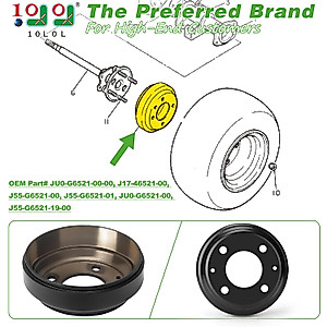 10L0L Golf Cart Brake Drum/Hub Assembly for Yamaha G1 G2 G8 G9 G11 G14 G16 G19 G22 G29 1978-Up Gas or Electric Golf Cart OEM# JU0-G6521-00-00 (2 Pack)