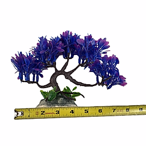 Gingerbread Pet Supply Purple and Pink Bonsai Tree Plastic Aquatic Plant for Aquariums