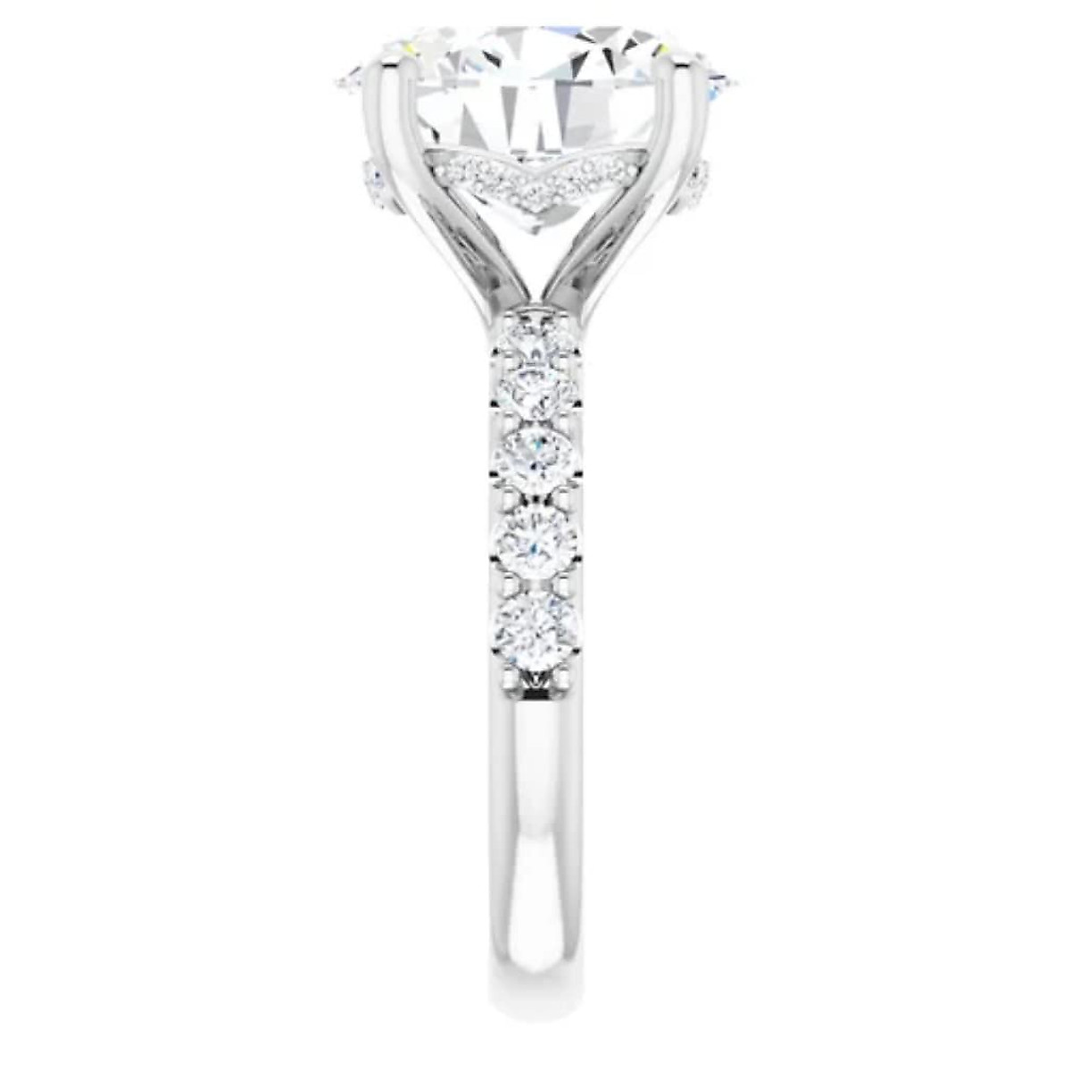 Handmade 10K Gold 4 CT Oval Cut VVS1 Colorless Moissanite Engagement Ring for Women Bridal Set Moissanite Wedding Ring for Gifts (White Gold, 6)