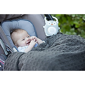 WavHello Portable Baby Sleep Soother - Rechargeable Bluetooth Noise Machine Travel Sound Speaker Great for Cribs, Strollers, Car Seat and More - Ollie The Owl Soundbub, Grey