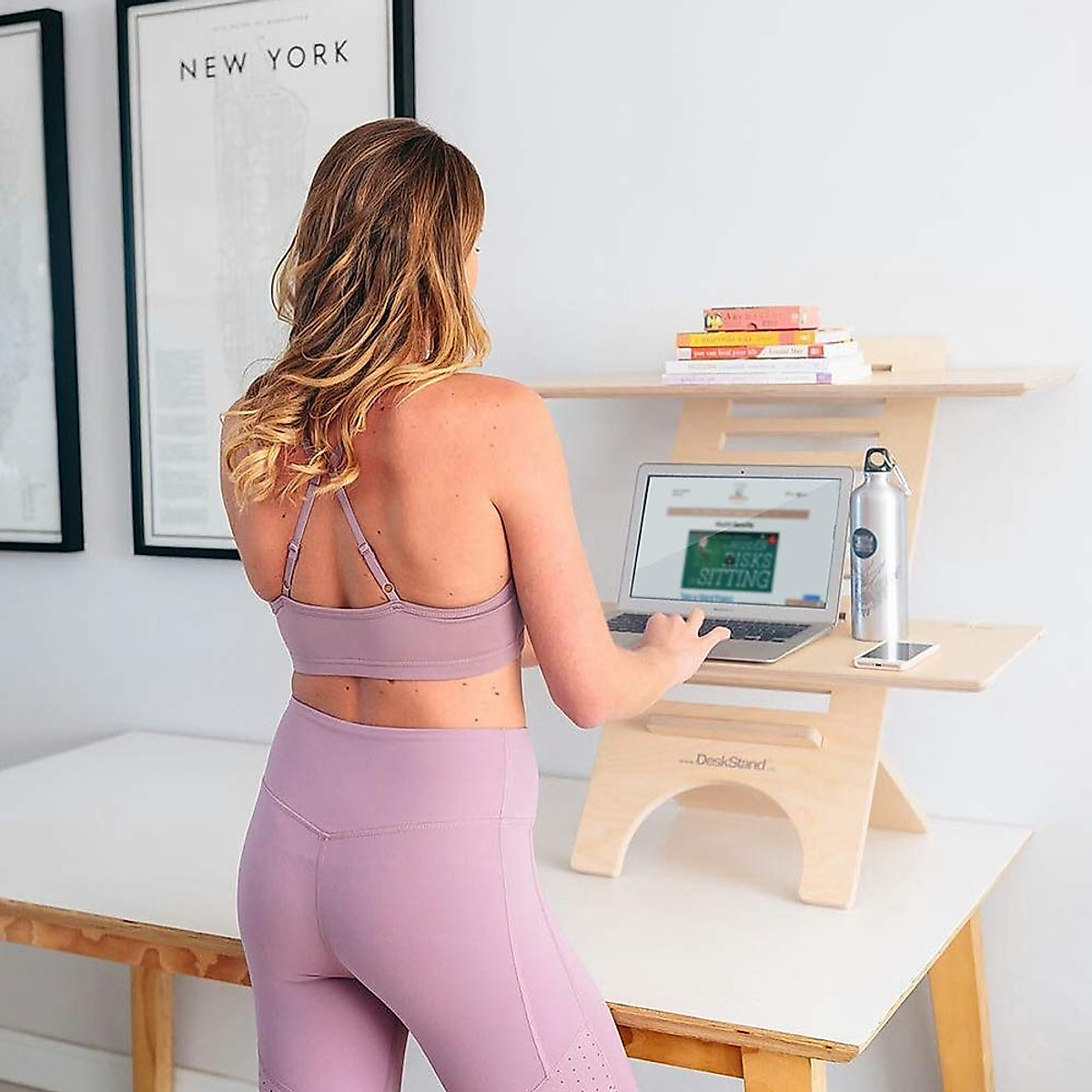 Jumbo DeskStand Standing Desk Height Adjustable Sit-Stand Desk Converter, Ergonomic Furniture