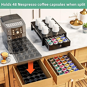 Simple Trending Coffee Pod Storage Drawer Holder for Keurig K-cup Coffee Pods, 24Pods Capacity, Black