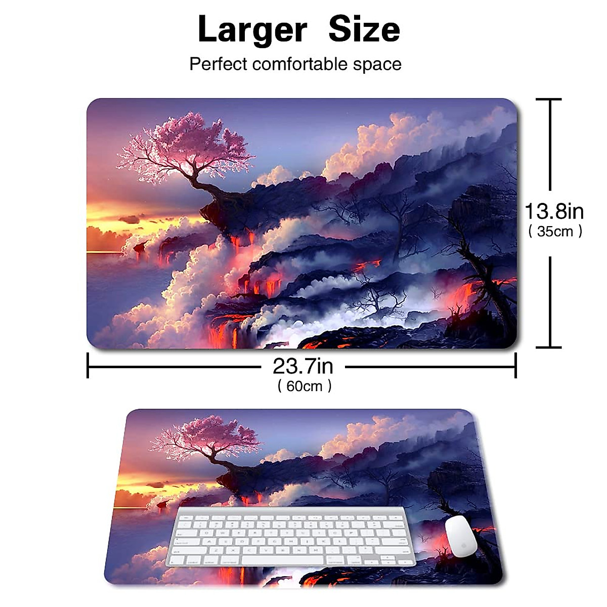 Board Game TCG Playmat Table Mats Games Size 60X35 cm Mousepad Compatible for MTG RPG CCG Trading Card Game Play mats (Pink Tree)