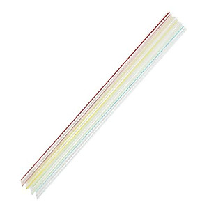 Karat C9051 9" Jumbo Straws (5 mm Diameter), Diagonal Cut, Assorted Striped Colors (Pack of 8000)
