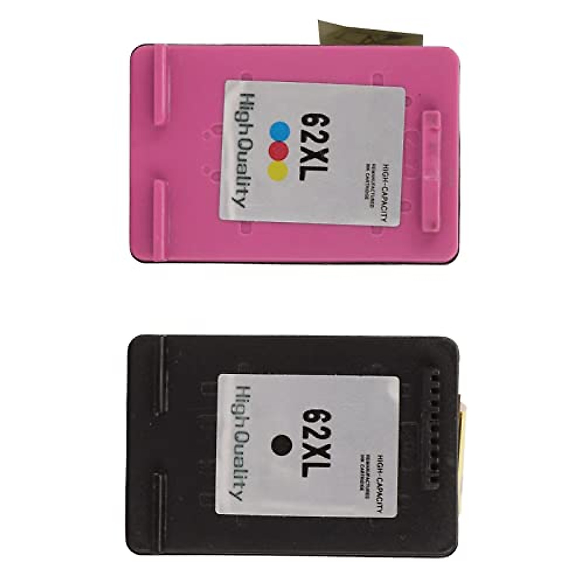 FOSA 2pcs Ink Cartridges, 62XL Colored, Black Print Cartridges Replacement for OfficeJet 200 258 5540 5542 5640 7640 Printer, Standard Ink Cartridge for Office