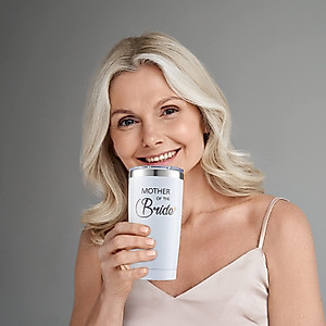 Tudomro 3 Pcs Mrs Gifts Mother of the Groom Bridal Shower Wedding Gifts Tote Bag Makeup Pouch Mother of the Bride Travel Tumbler(Mother of the Bride)