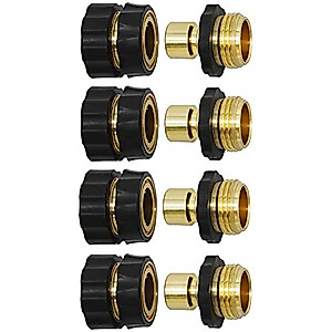 Twinkle Star 3/4 Inch Garden Hose Fitting Quick Connector Male and Female Set, 4 Set