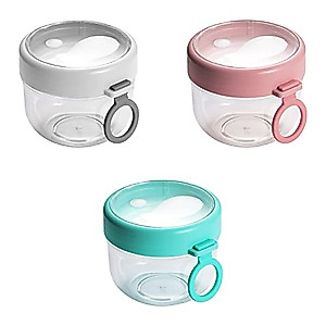 MANMAOHE 3 Pack 20 Oz Overnight Oats Containers with Lids and Spoons Plastic Yogurt Cups Dessert Cups Reusable Snack Containers Food Storage Containers for Cereal On The Go Container