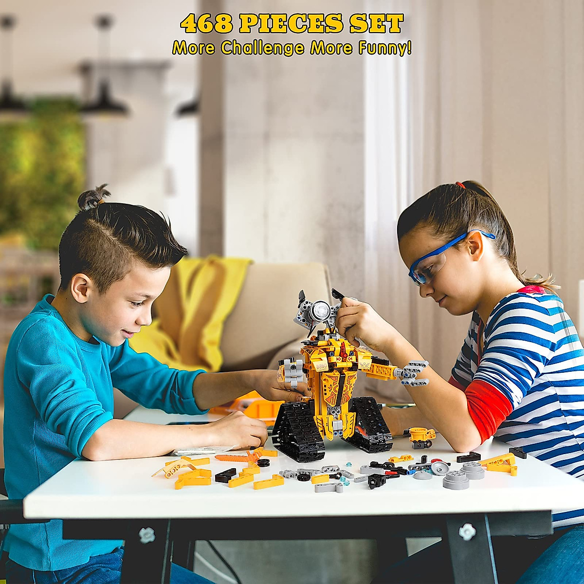 OASO STEM Projects for Kids Ages 8-12, Remote & APP Controlled Robot Building Toys Birthday Gifts for Boys and Girls (468 Pieces)
