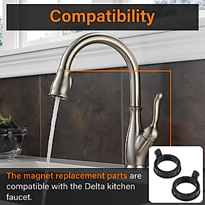 RP80977 Magnet Faucet Magnetic Ring Replacement Kit for Delta Kitchen Faucet, Plumbing Replacement Parts (2Pcs)
