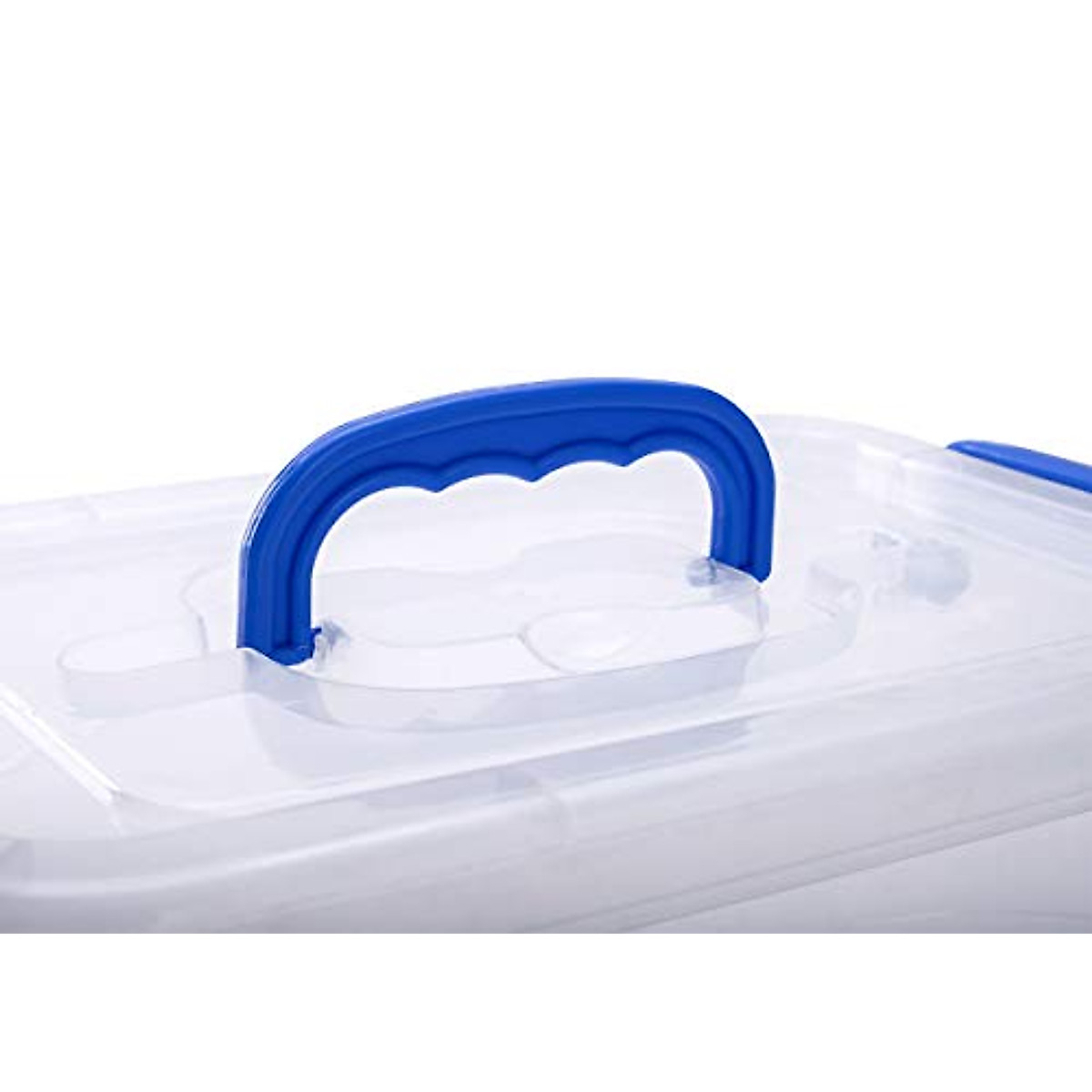 ZHENFAN Clear Storage Latch Box, 4.5 Quart Plastic Storage Bin with Locking Lids and Handle, 6-Pack