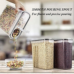 Cereal & Dry Food Storage Containers, Wildone Airtight Cereal Storage Containers Set of 8 [2.5L / 85.4oz] for Sugar, Flour, Snack, Baking Supplies, Leak-proof with Black Locking Lids